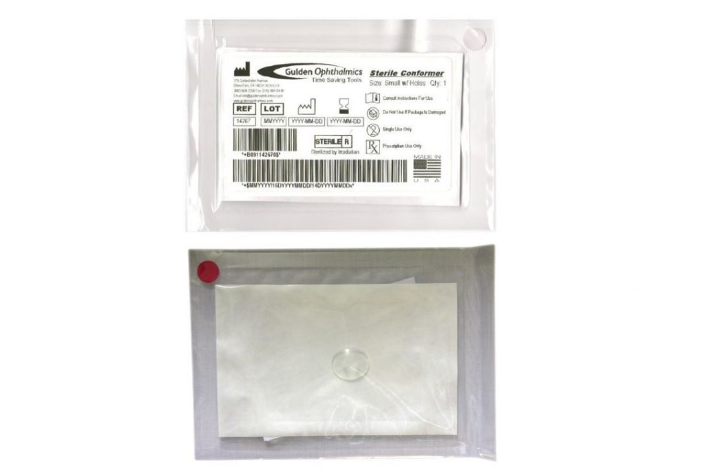 Small Sterile Eye Conformer with Holes (PMMA)