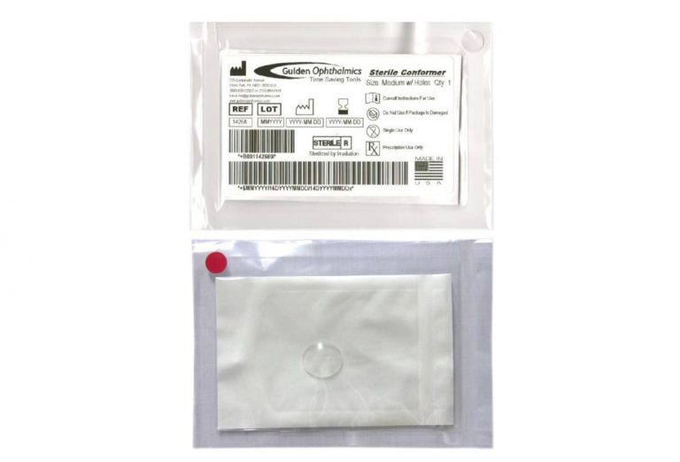 Medium Sterile Eye Conformer with Holes (PMMA)